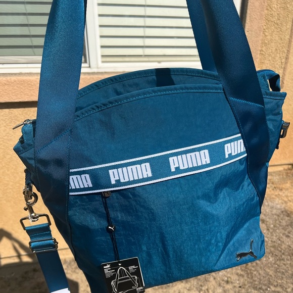 Puma | Bags | Puma Teal Tote Bag | Poshmark